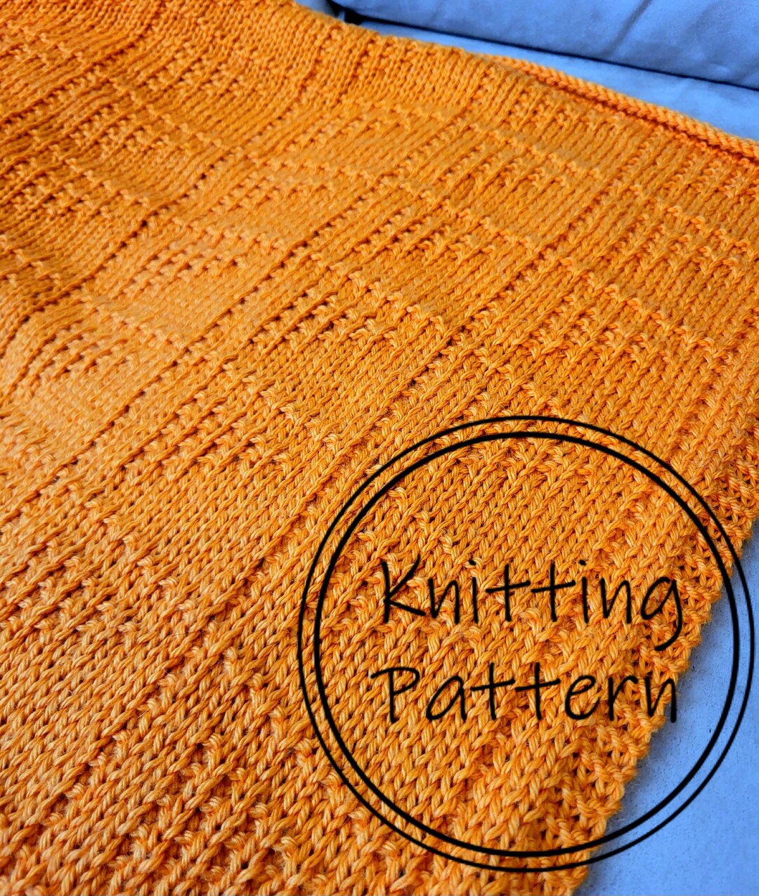 PDF KNITTING PATTERN Yellow Triangle Blanket English Easy Pattern - Etsy