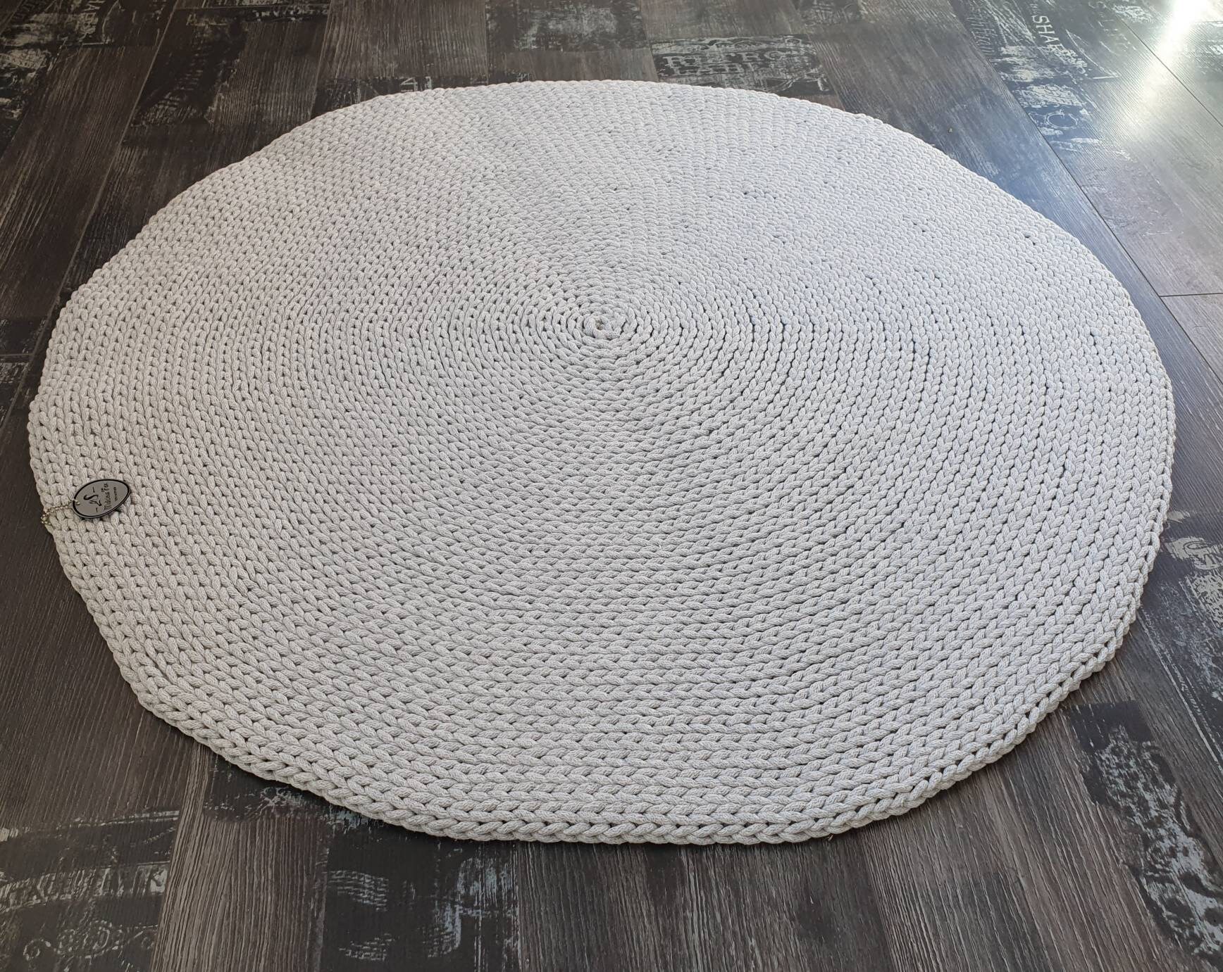 Crochet round rug Colours Knitted carpet Scandinavian style | Etsy