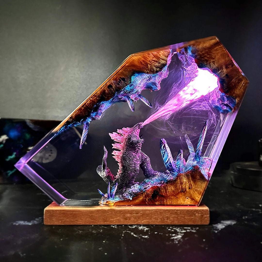 G.ODZ.ILLA Monster Night Light Atomic Breath Resin Lamp God.zilla ...