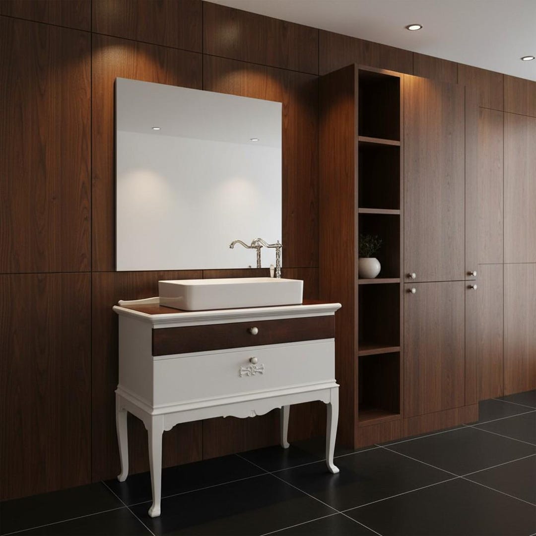 Binja Vanity Unit – Elegant Vintage-style Bathroom Vanity Unit With ...