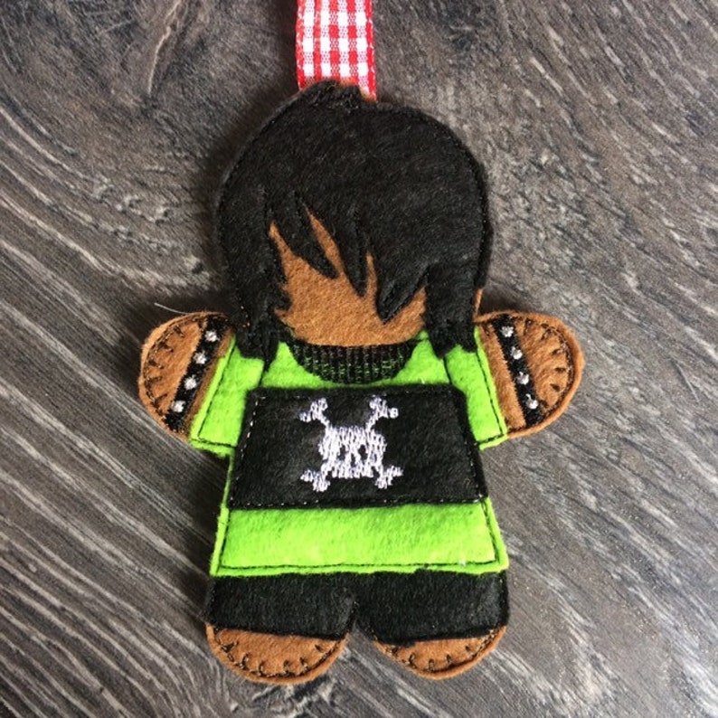Boxer biker tattooed emo embroidered gingerbread Christmas | Etsy
