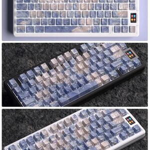 135 Keys Van Gogh Keycaps Translucent PBT Double Shot Side Print Shine ...