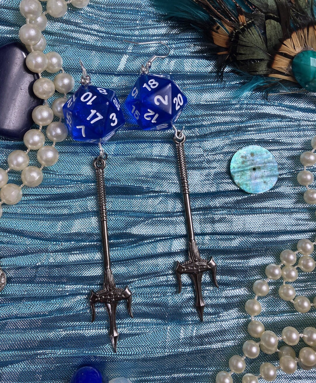 Mermaid Tridant Earrings - Etsy