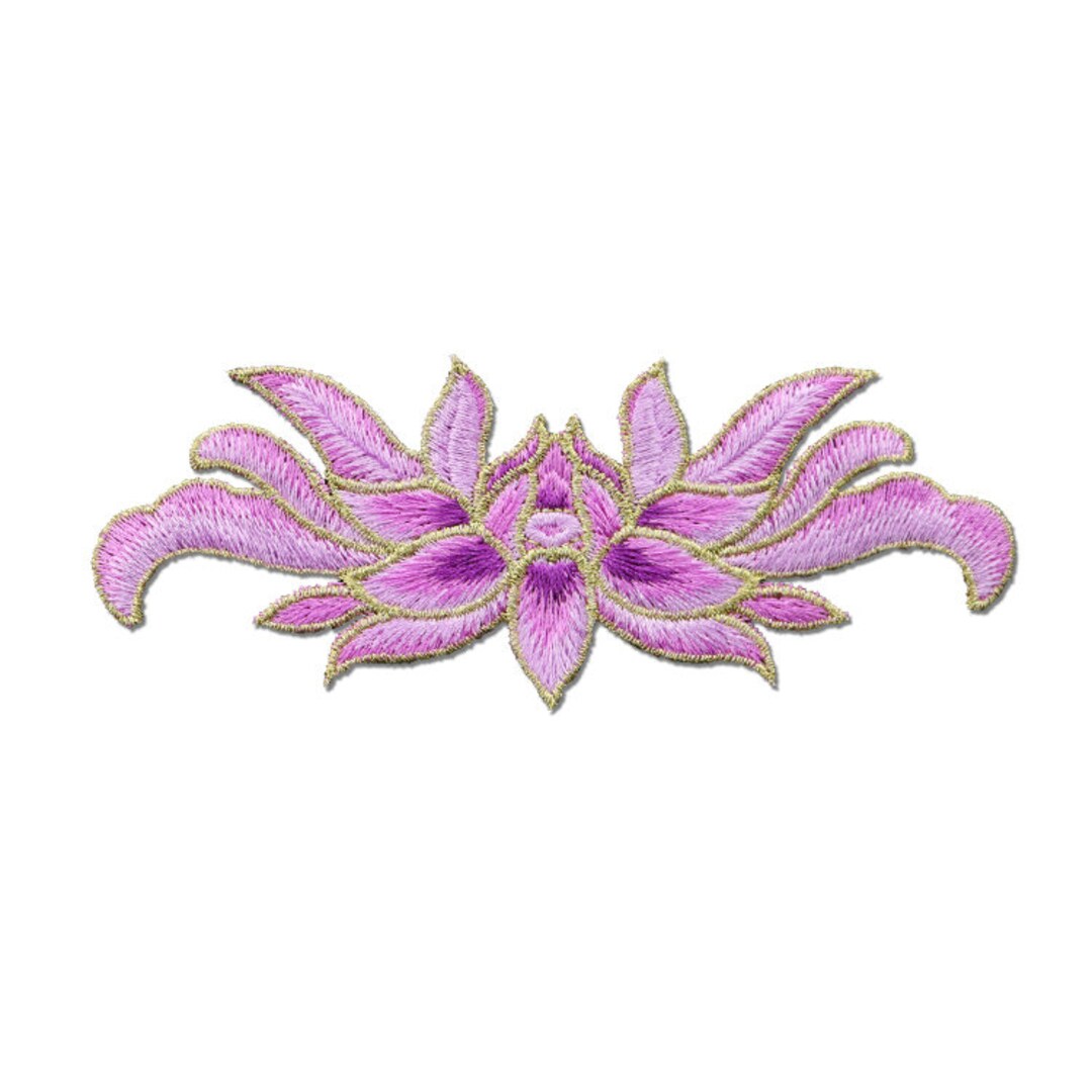 14.5x5.5cm Lotus Flower Lace Embroidery Applique Flower Hand Sewing ...