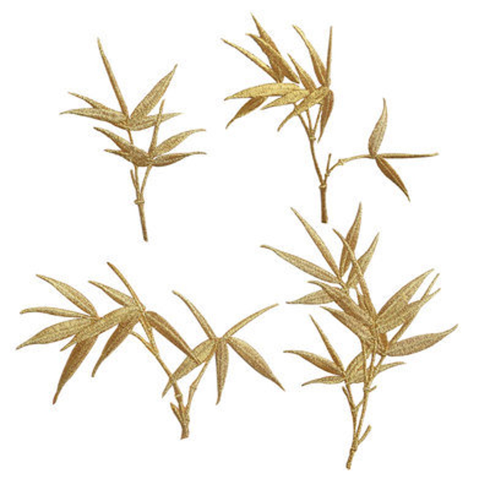 Embroidery One Set Single Color Bamboo Applique Leaves Hand Sewing ...