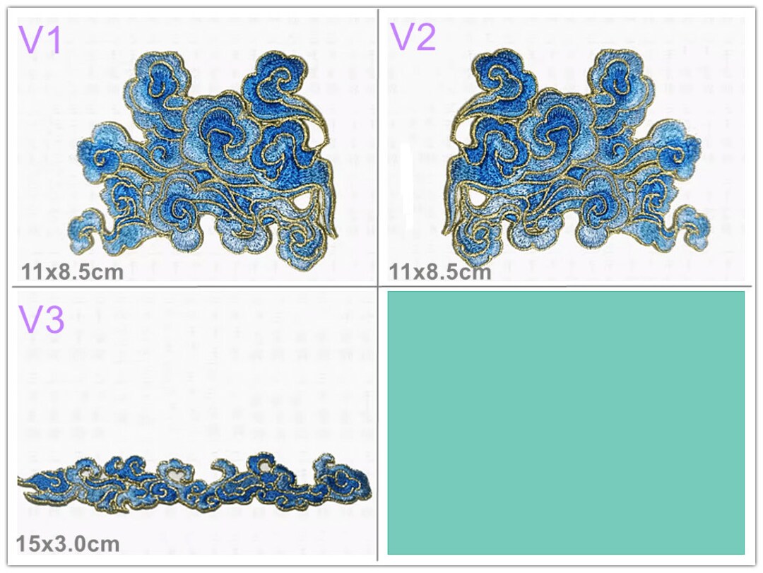 Embroidery Sea Wave Applique Patch Sew on Clothing Accessories DIY ...