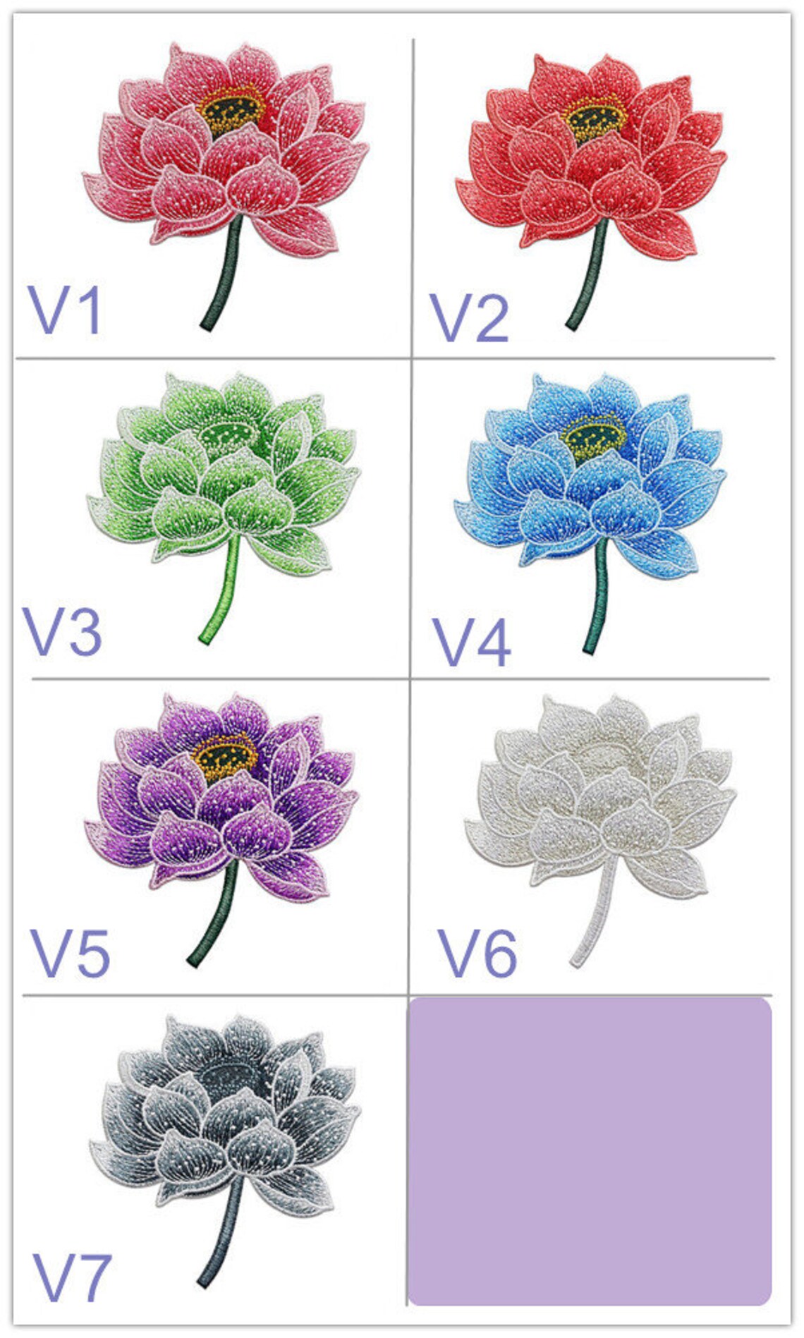 12.5x13cm Lotus Flower Lace Embroidery Applique Flower Sew on Clothing ...