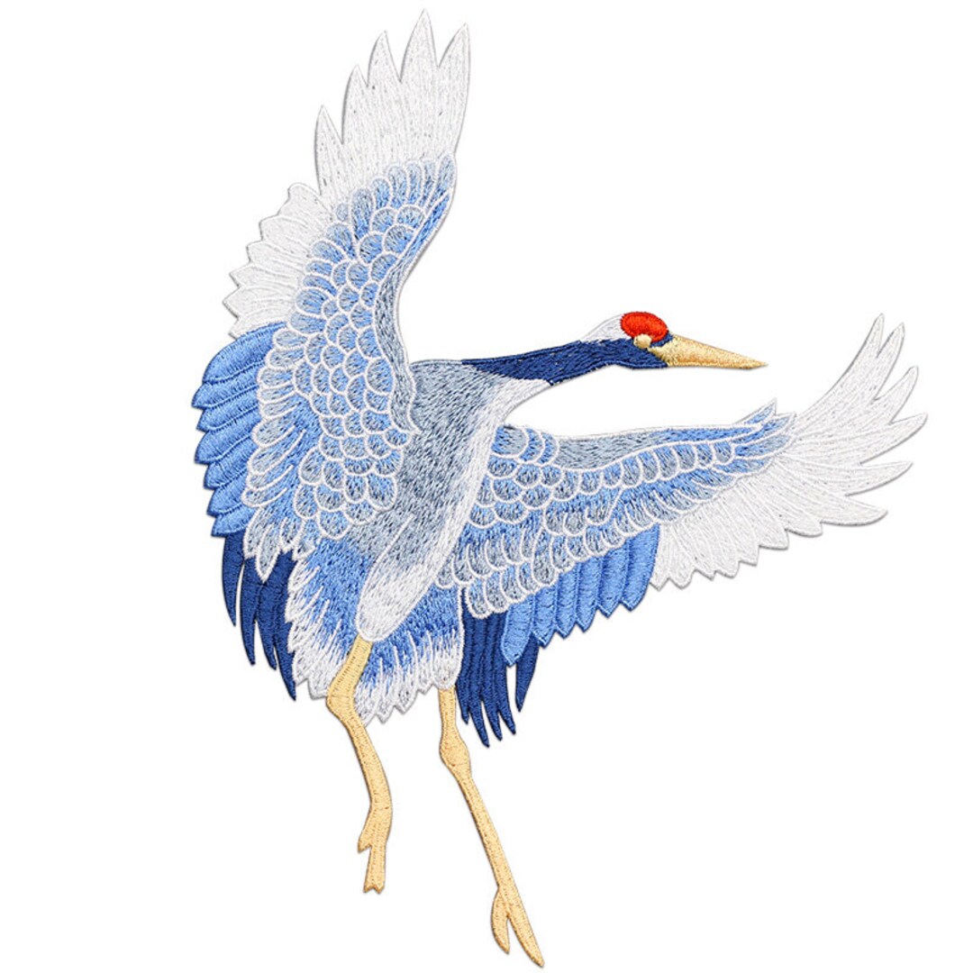 Embroidery Crane Bird Applique Hand Sewing Clothing Accessories DIY ...