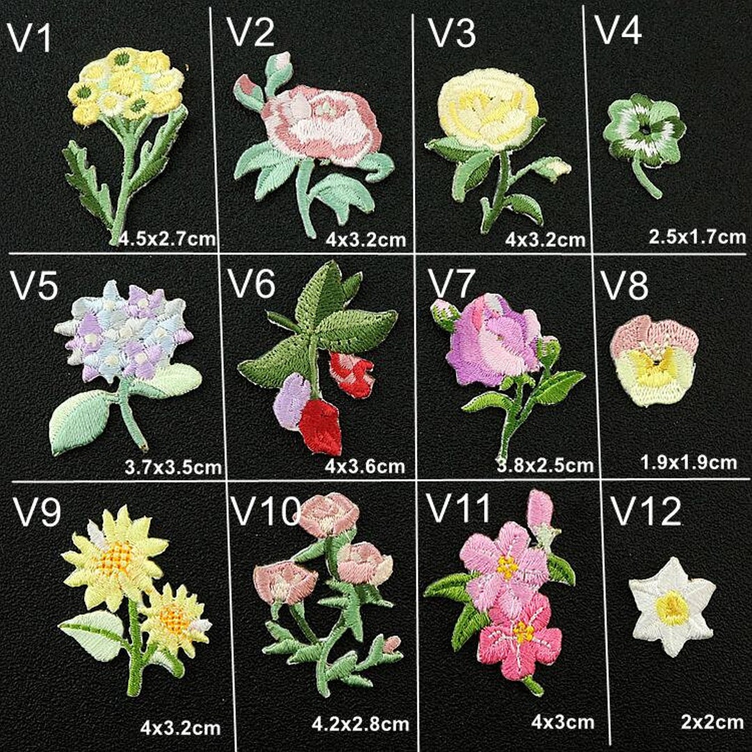 Multi Style Small Flower Embroidery Applique Sew on Clothing ...