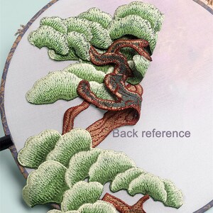 Pine Tree Leaves Leaf Lace Embroidery Applique Green Sew on Clothing ...