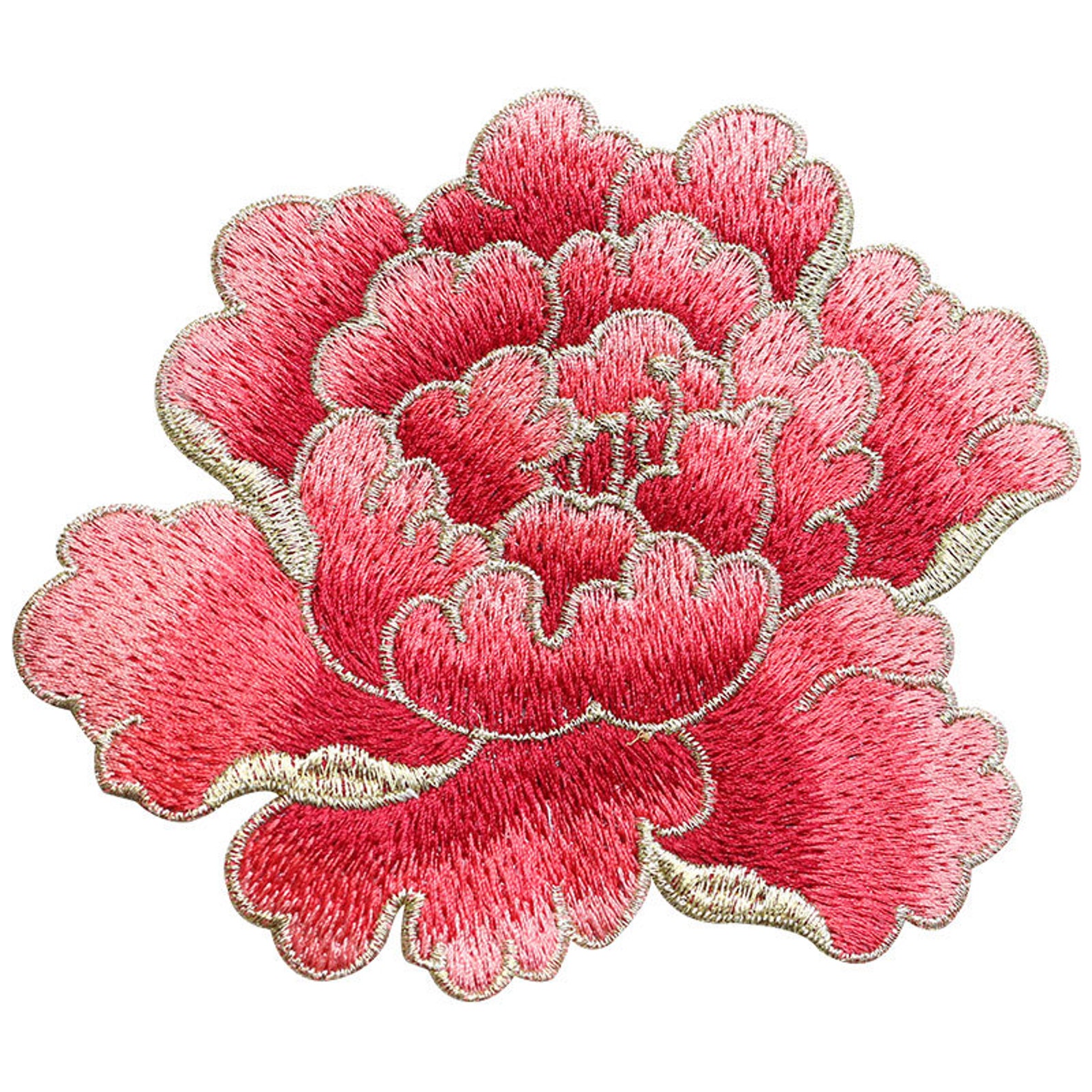 13x13.5cm Peony Flower Embroidery Applique Flower Hand Sewing Clothing ...