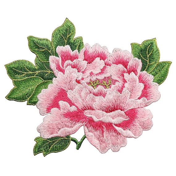 17x14.5cm Peony Flower Embroidery Applique Flower Hand Sewing - Etsy