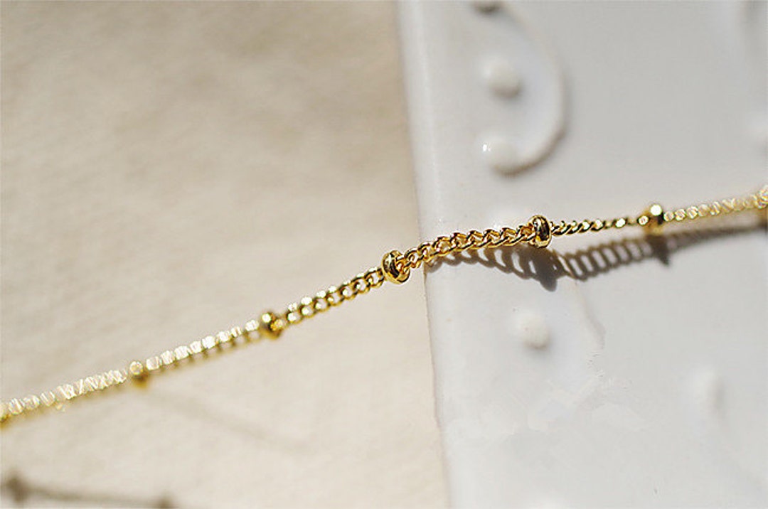 14K Gold-plating Bead Chain Peas Chain Loose Chain Accessory DIY ...