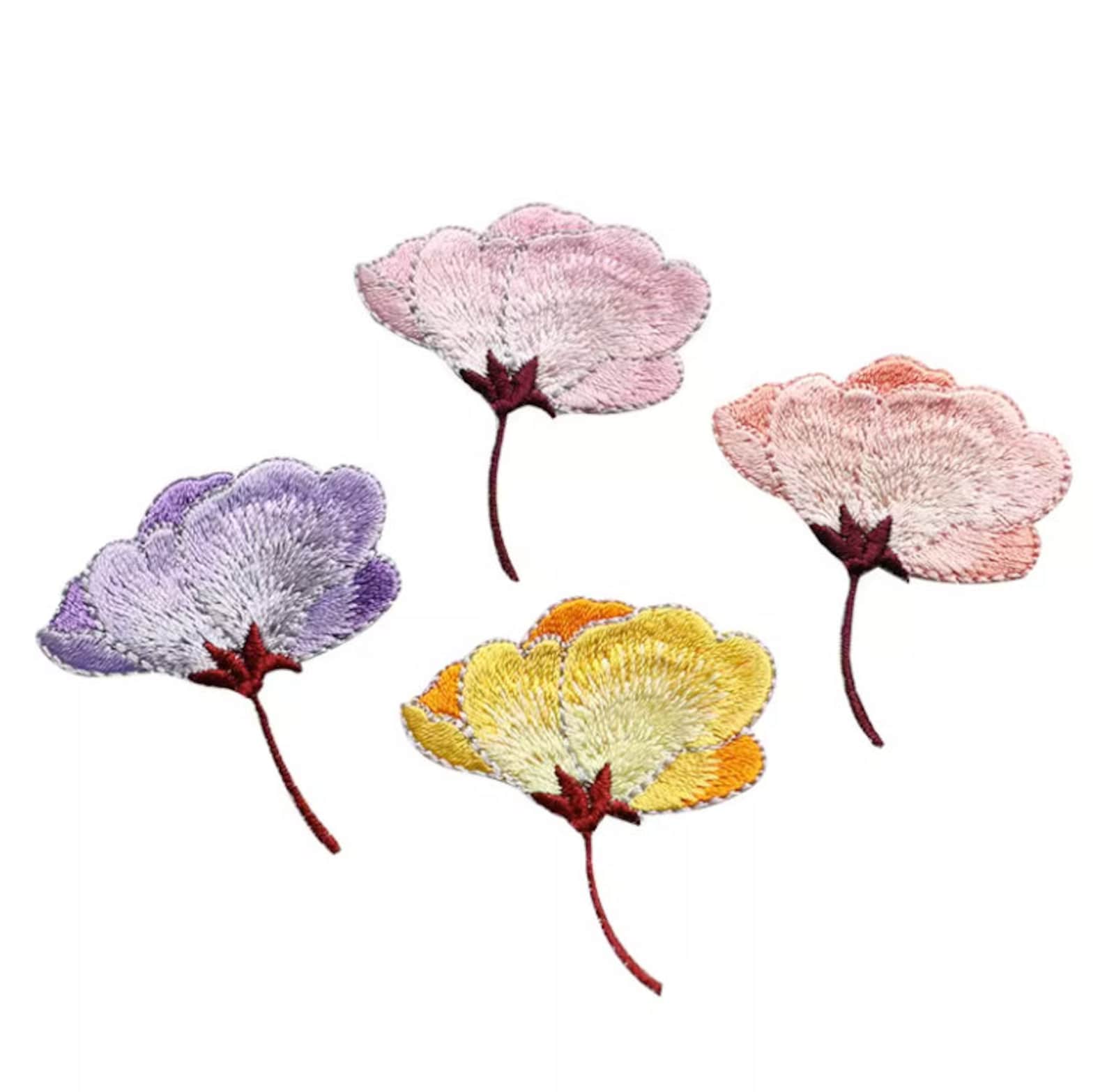 Beauty Begonia Flower Multi Color Lace Embroidery Applique Flower Iron ...