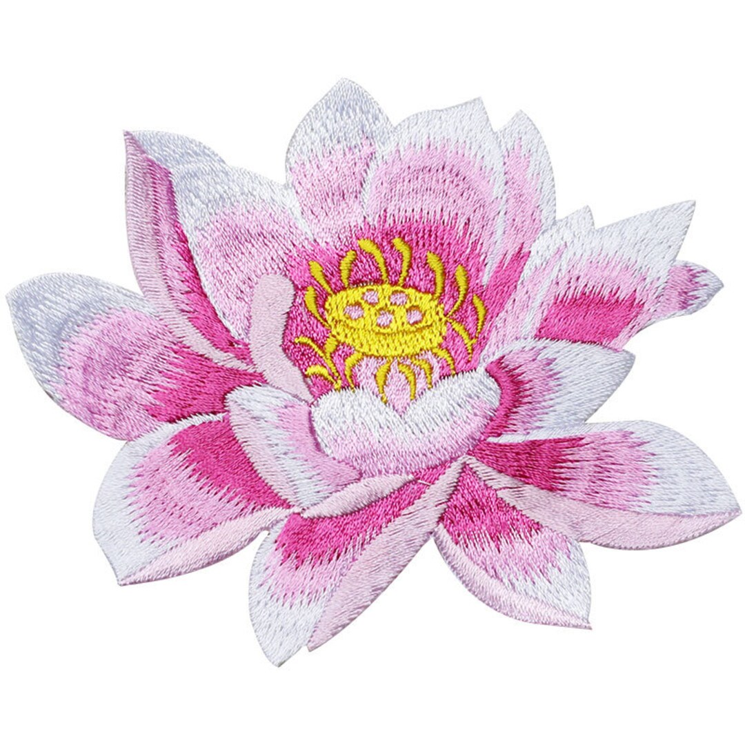 9.4x8.0cm Lotus Flower Lace Embroidery Applique Flower Hand Sewing ...