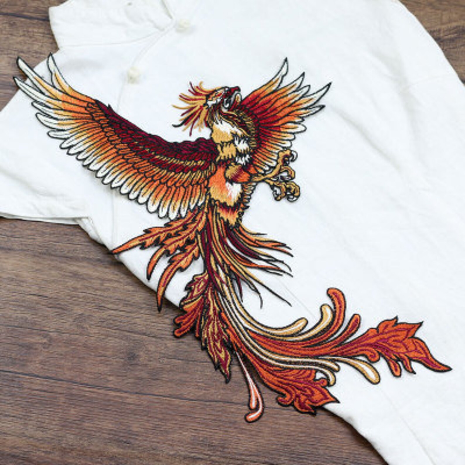 26x39cm Rosefinch Phoenix Bird Embroidery Applique Flower Hand | Etsy