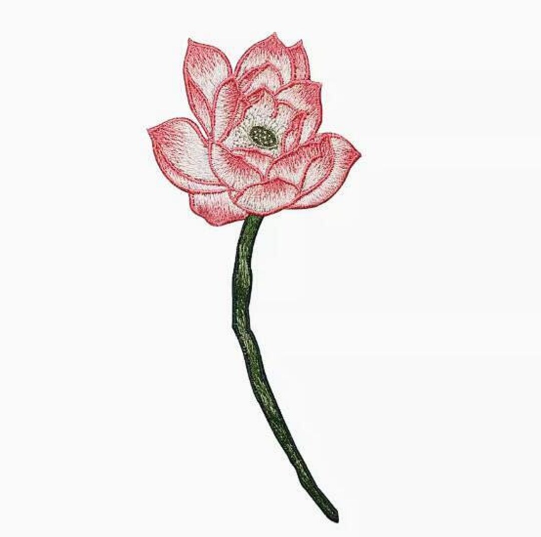 21.5x9.0cm Lotus Flower Lace Embroidery Applique Multi Color Flower Sew ...