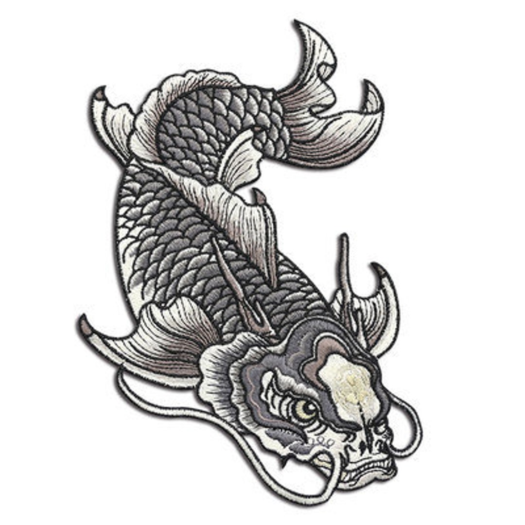 22.5x16cm Vintage Fish Cyprinoid Carp Fish Lace Embroidery Applique ...