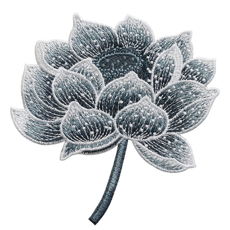 12.5x13cm Lotus Flower Lace Embroidery Applique Flower Sew on Clothing ...