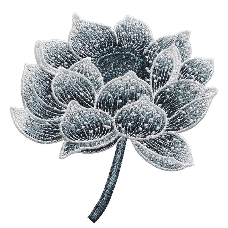 12.5x13cm Lotus Flower Lace Embroidery Applique Flower Sew on - Etsy