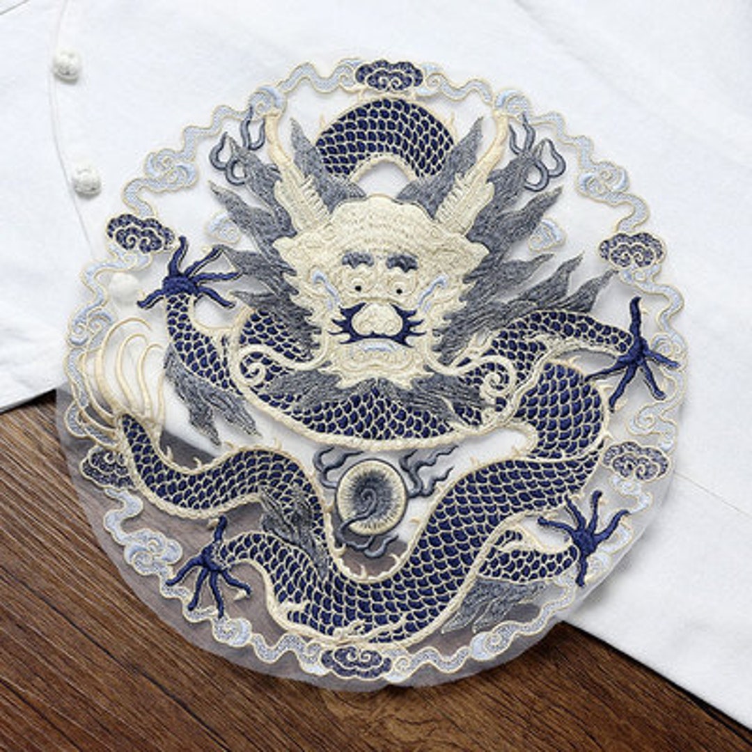 28cm Embroidery Dragon Applique Hand Sewing Clothing Accessories DIY ...