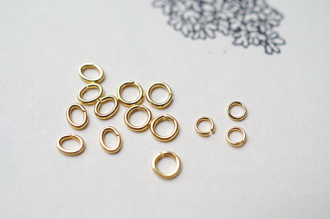 10pcs 18k Gold Plated Connection Piece Oval Round Open Ring Connecting ...