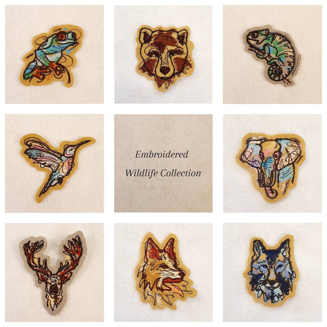 Detailed Embroidered Animal Iron-on Patches - Etsy UK