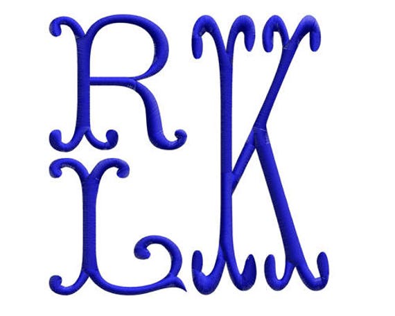 Stacked monogram machine embroidery design1237 | Etsy