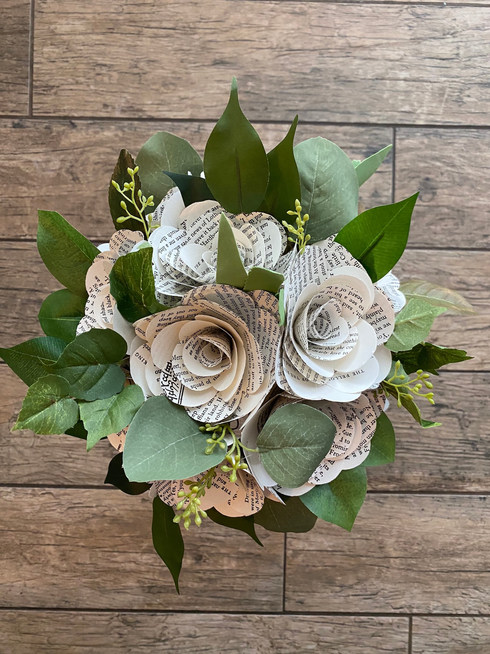 Custom Book Rose Bouquet Wedding Bouquet - Etsy