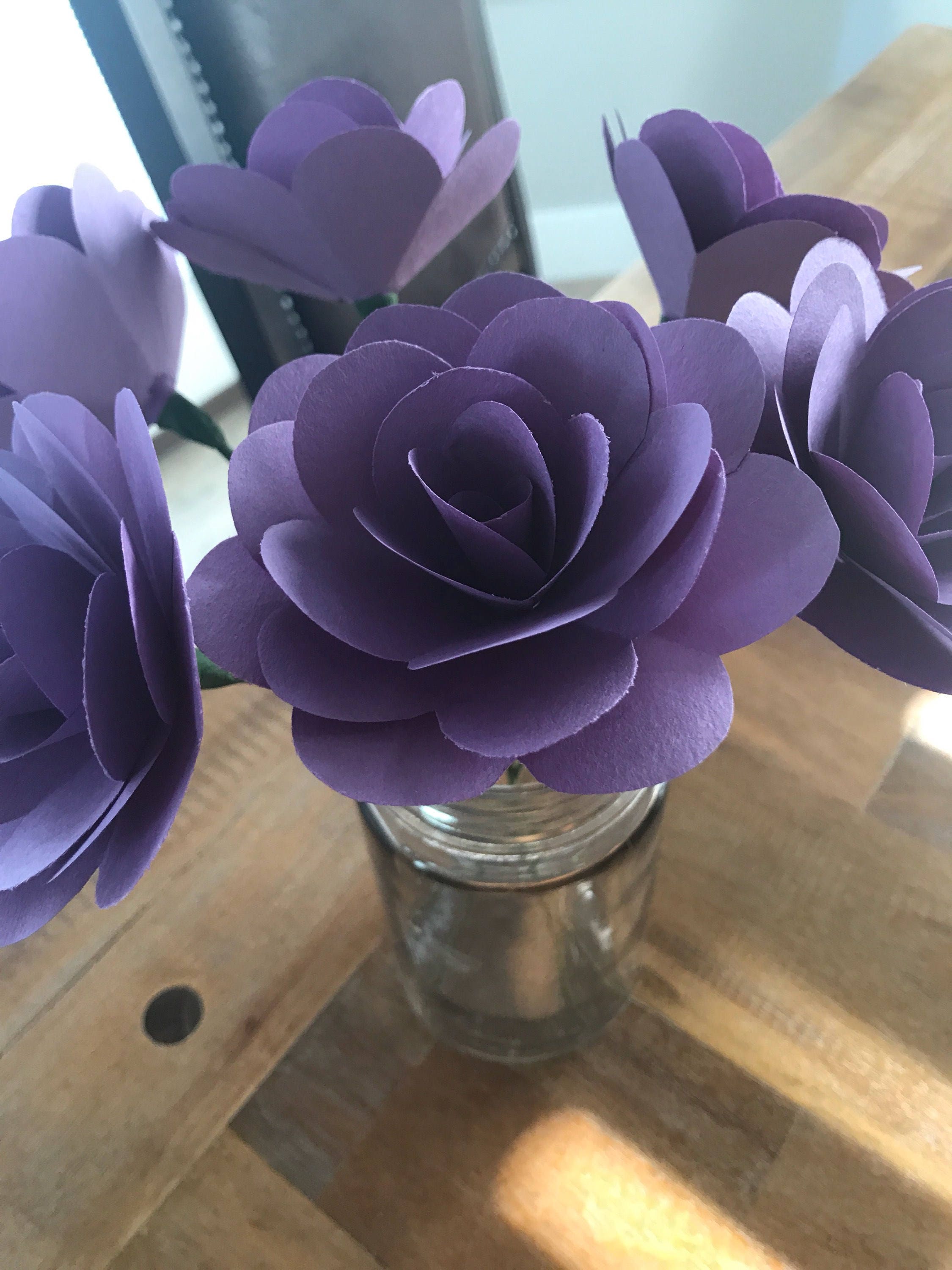 Solid Color Paper Roses - Etsy