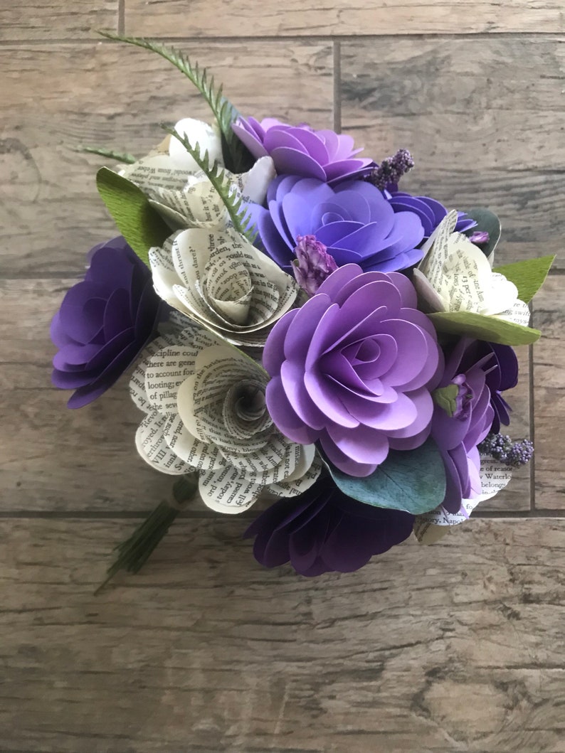 Custom Book and Color Rose Bouquet Wedding Bouquet - Etsy