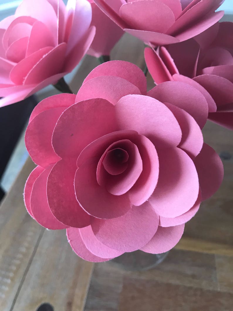 Solid Color Paper Roses - Etsy