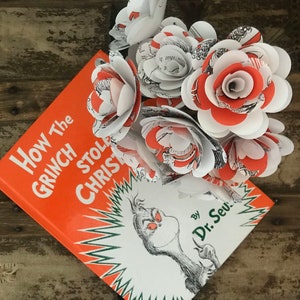 How the Grinch Stole Christmas Book Roses, Dr Seuss Paper Book Roses - Etsy