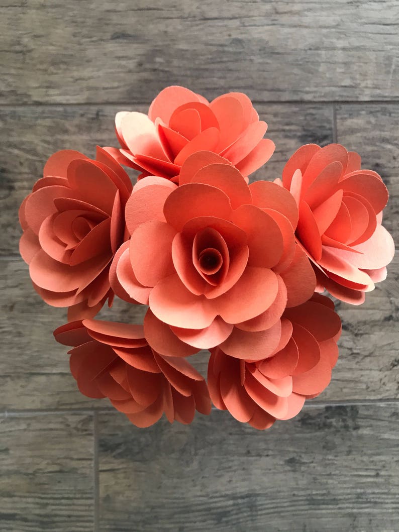 Solid Color Paper Roses - Etsy