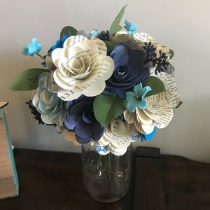 Custom Book and Color Rose Bouquet, Wedding Bouquet - Etsy