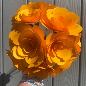Dozen Goldenrod Yellow Paper Roses, Ready to Ship - Etsy