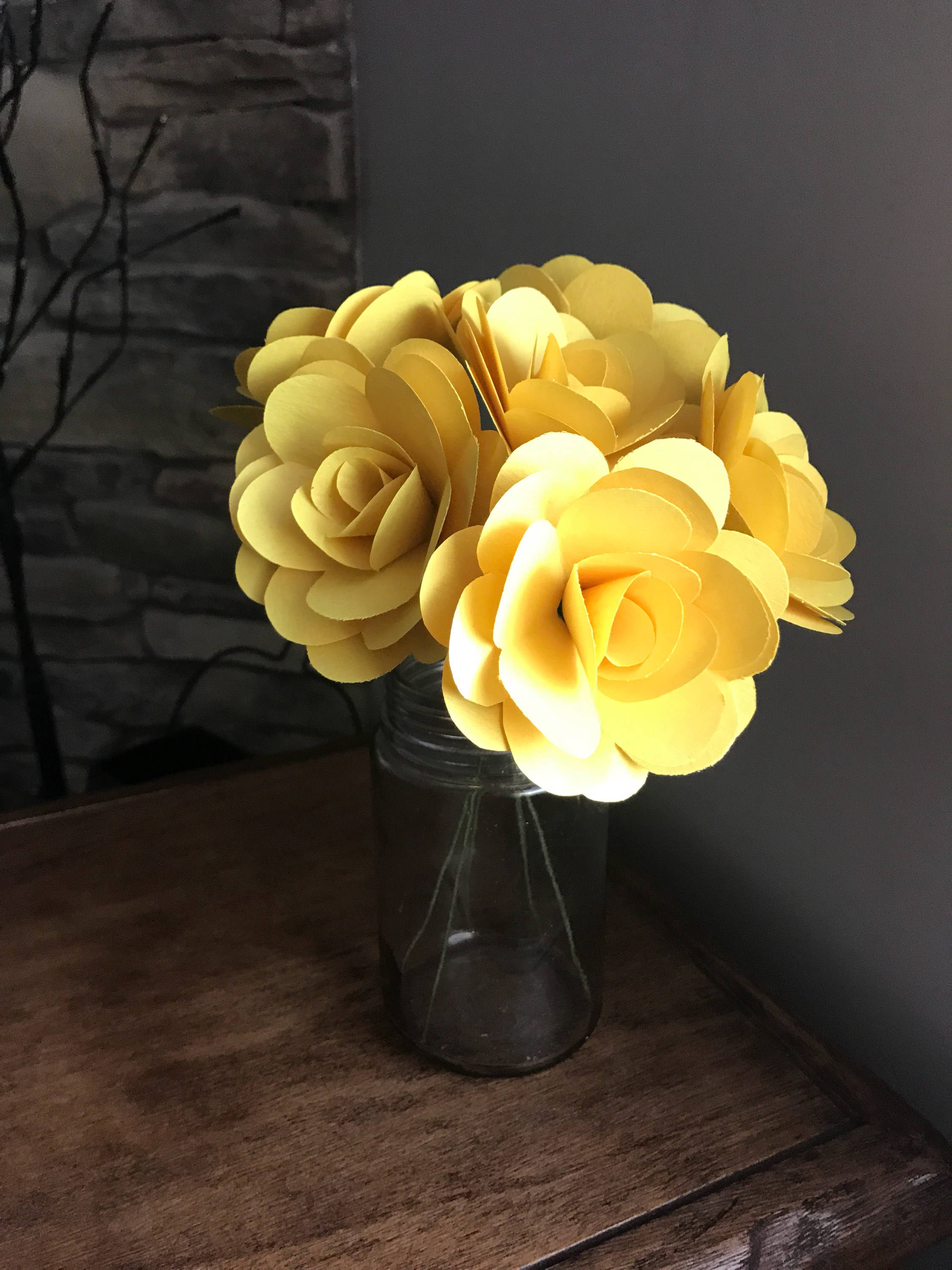 Solid Color Paper Roses - Etsy
