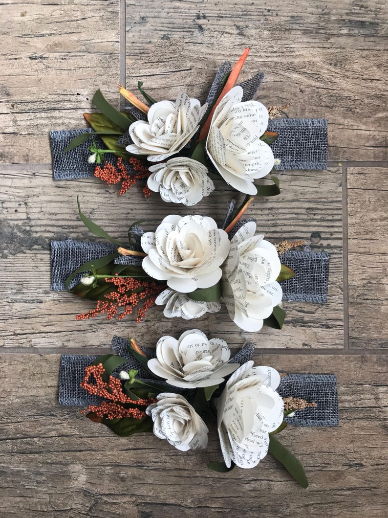 Custom Book Corsage Custom Pinned Corsage Custom Ribbon | Etsy