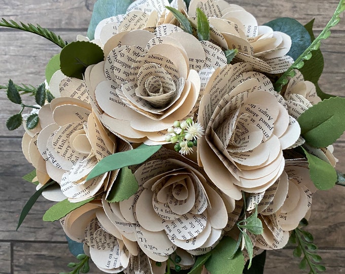 Custom Book Rose Bouquet, Wedding Bouquet - Etsy