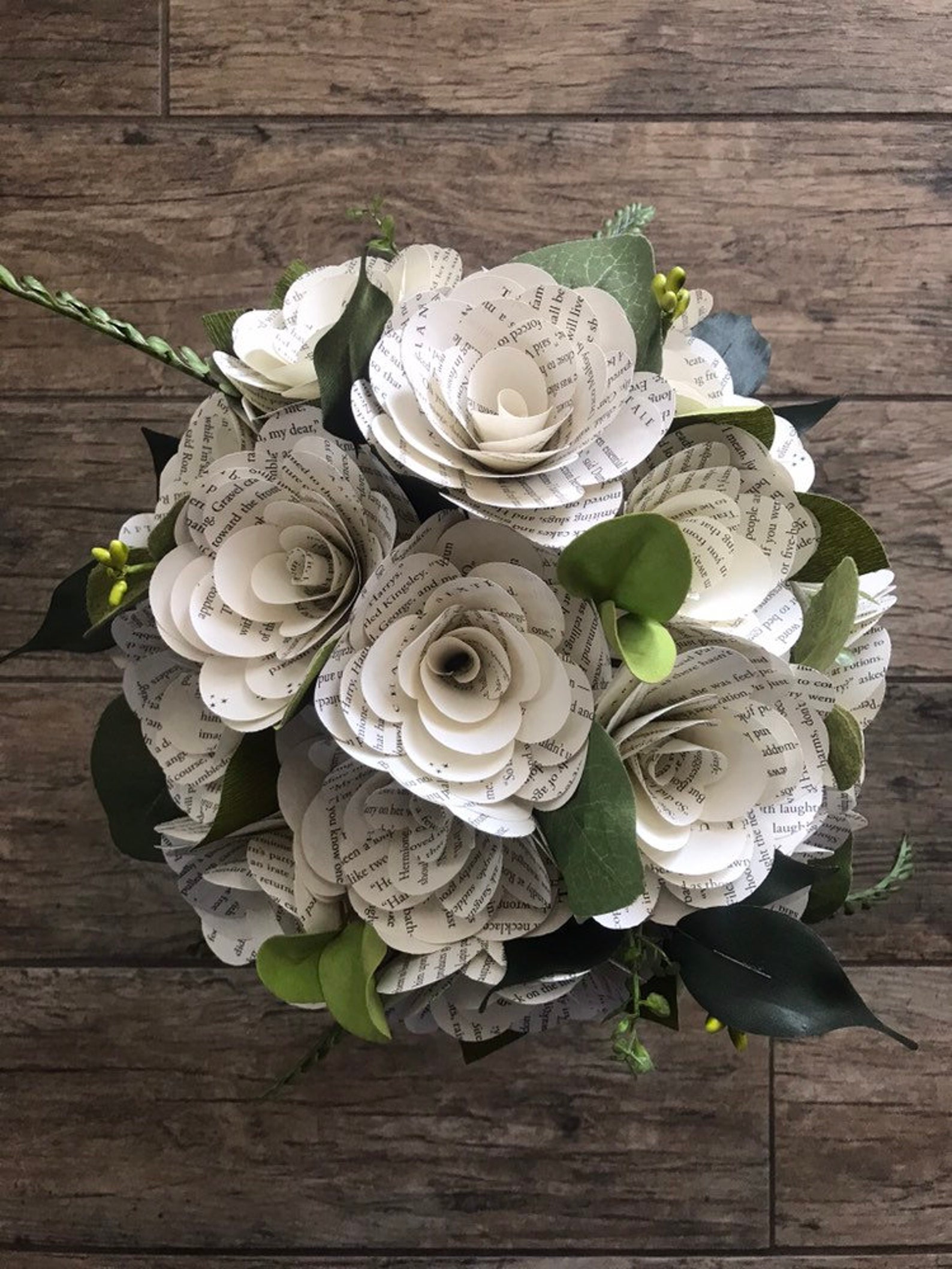 Custom Book Rose Bouquet Wedding Bouquet | Etsy