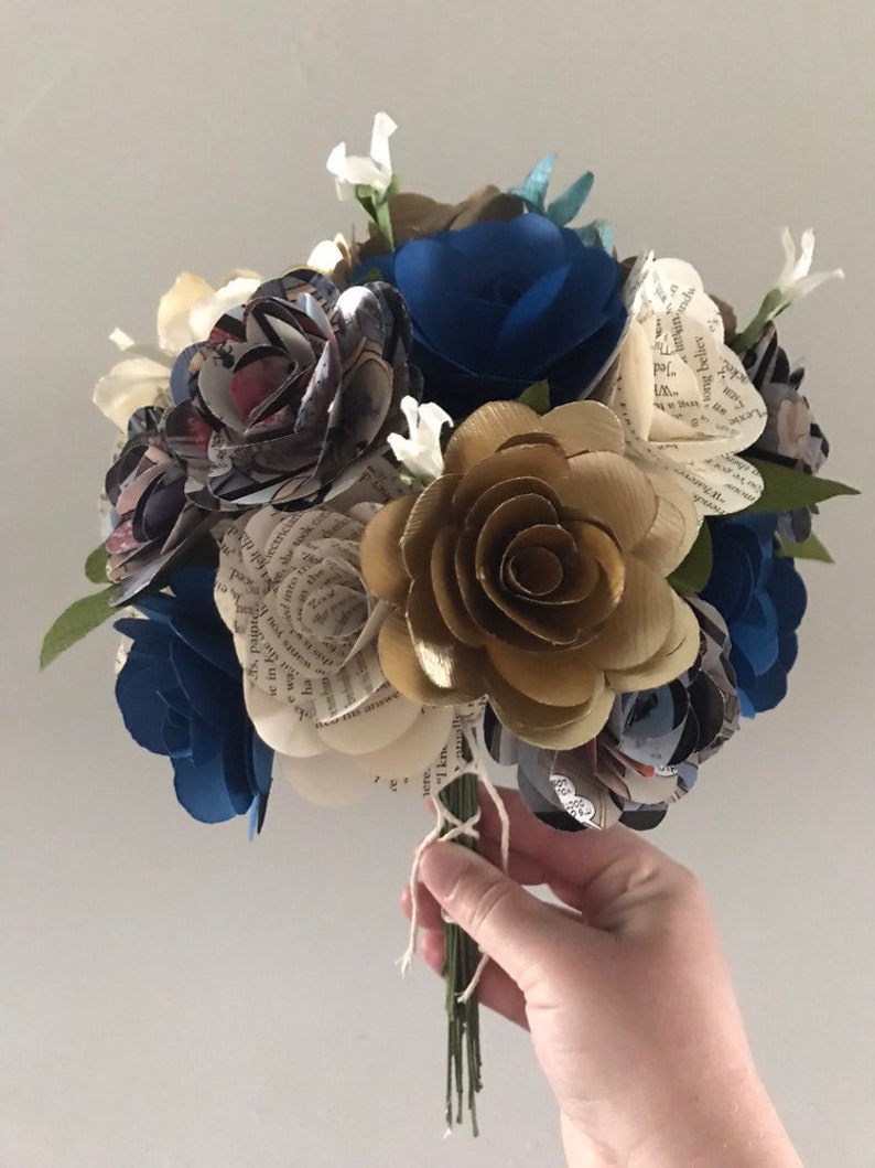 Custom Book and Color Rose Bouquet Wedding Bouquet - Etsy
