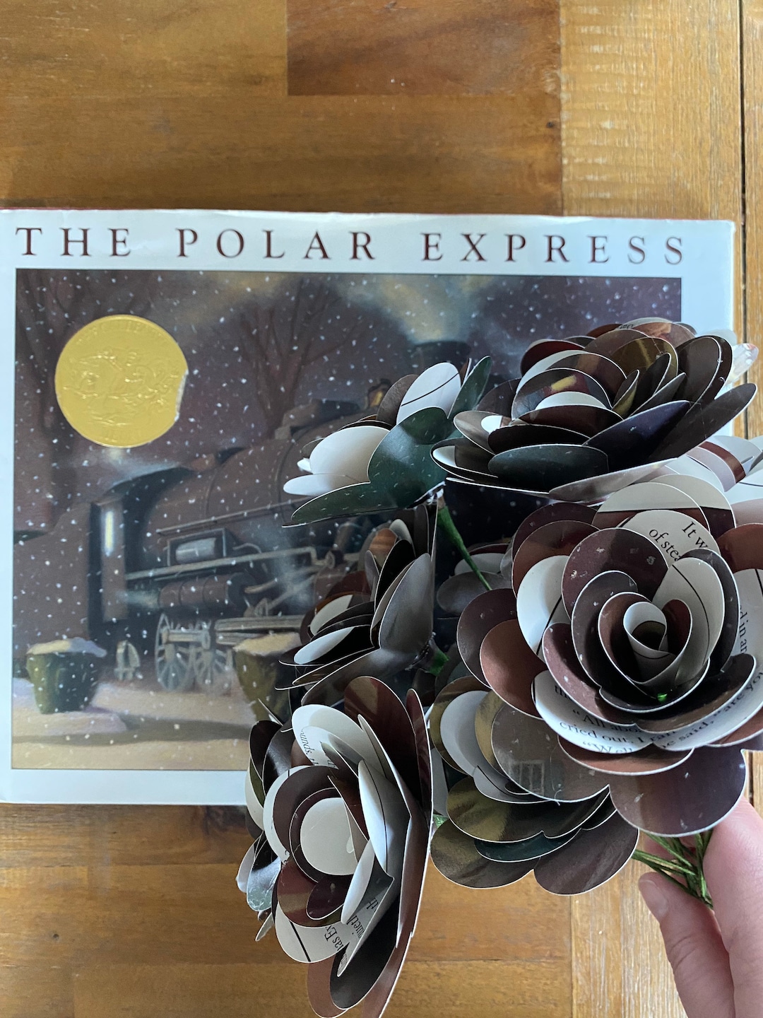 The Polar Express Paper Book Roses - Etsy