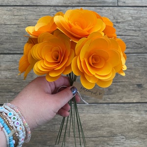 Dozen Goldenrod Yellow Paper Roses, Ready to Ship - Etsy