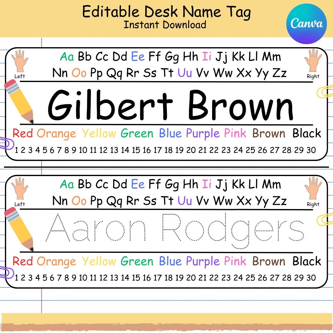 School Desk Name Tags | Name Tracing Practice | Preschool | Homeschool ...