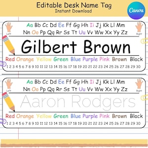 School Desk Name Tags | Name Tracing Practice | Preschool | Homeschool ...