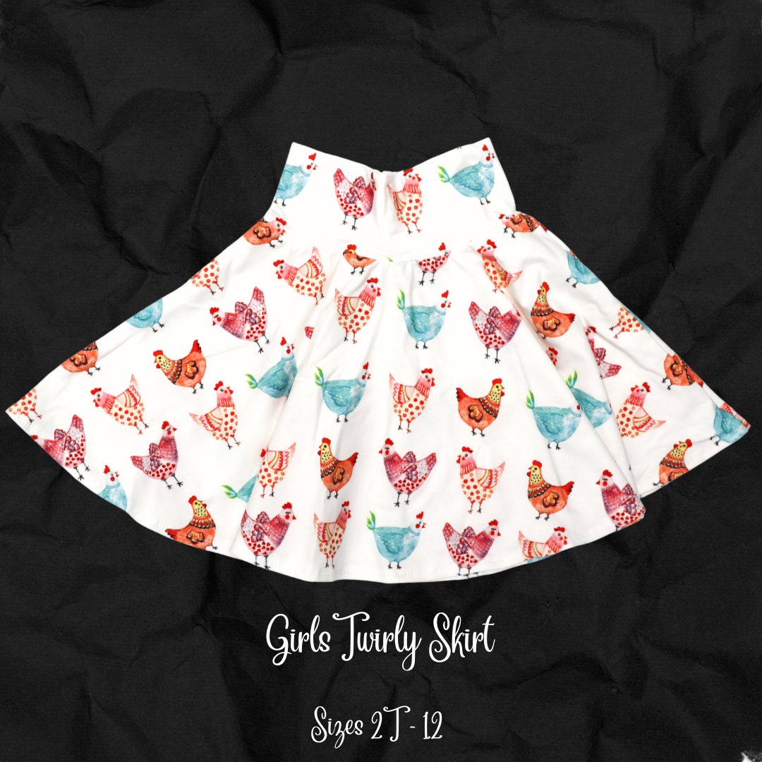 Chicken Chica | Girls Twirly Skirt | Circle Skirt | Toddler and Girls ...