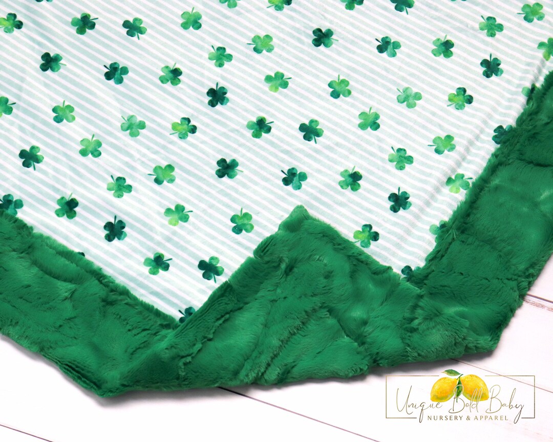 Shamrock Stripes | Minky Baby Blanket | Irish | Nursery Décor | Baby ...