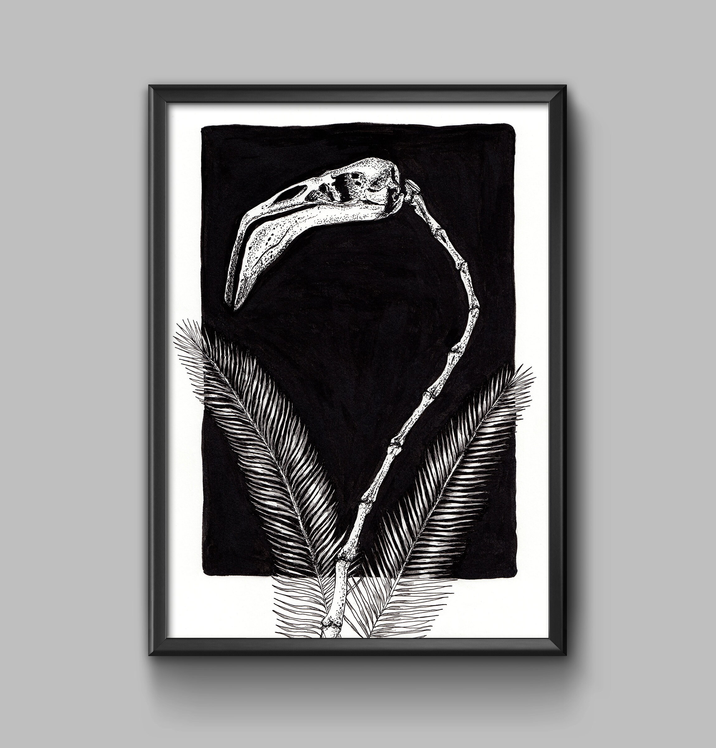 Flamingo Skull Print - Etsy