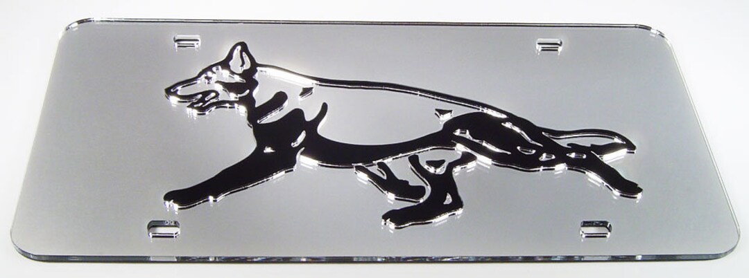 German Shepherd Trotting Dog Breed Canine Mirrored Laser Cut Acrylic ...