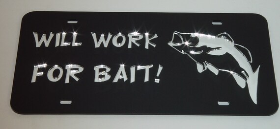 1 Will Work for Bait Redfish Acrylic Laser Cut Mirrored - Etsy